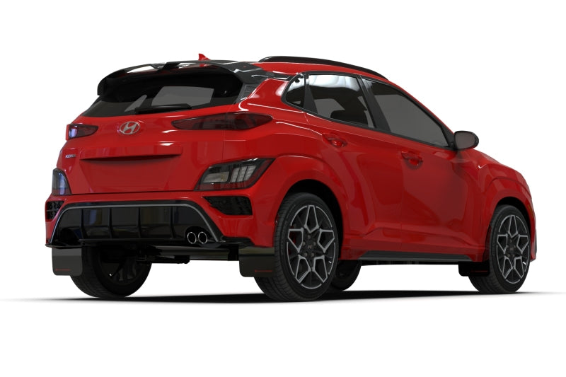 Rally Armor 22-23 Hyundai Kona N-Line Black UR Mud Flap w/Red Logo ...